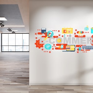 E - Commerce Office Wall Decal Teamwork Quote Wall Sticker Office Decor ...