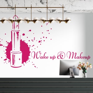 Makeup Wall Decal Makeup Artist Wall Sticker Cosmetics Lipstick Beauty ...