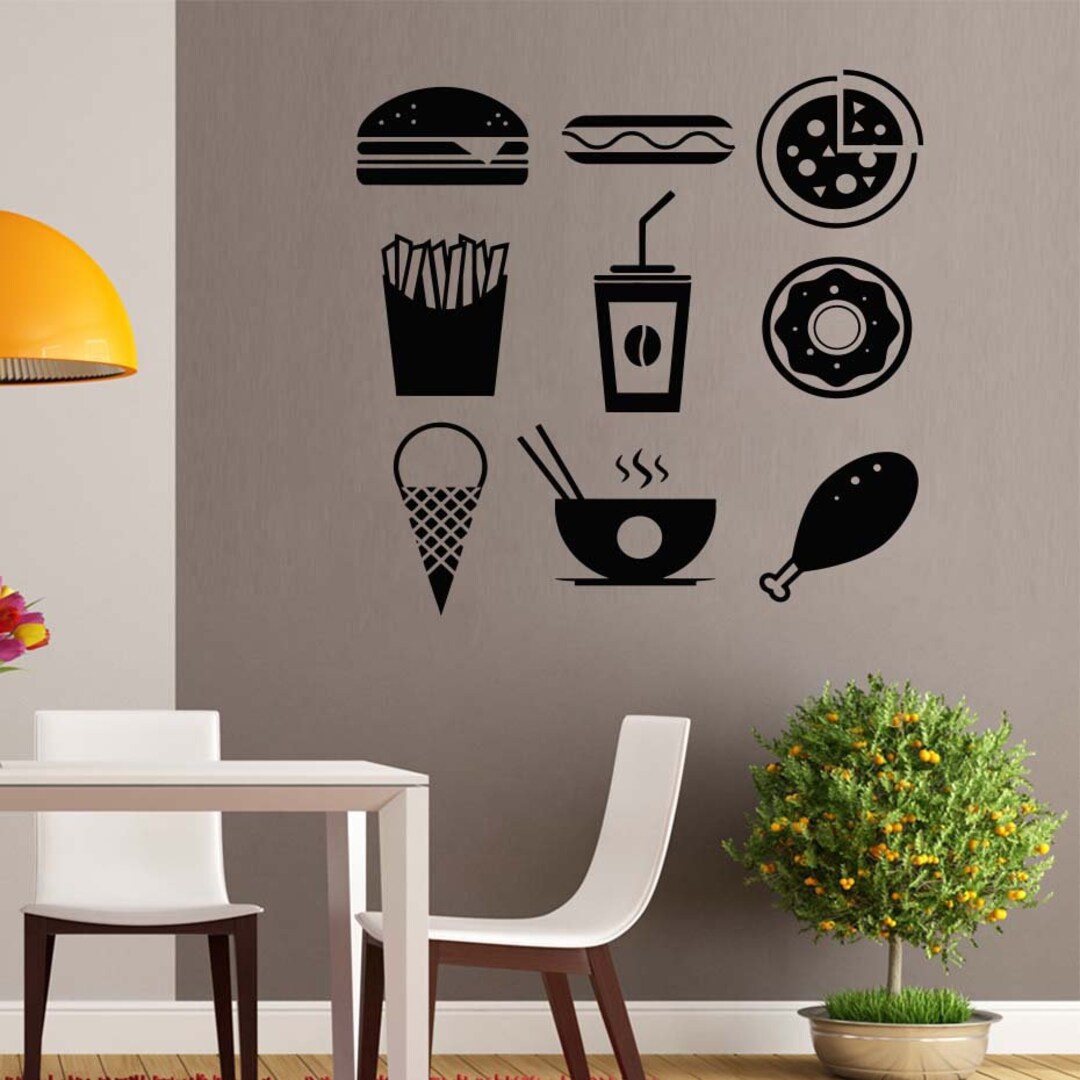 Burger Wall Decal | Burger Wall Sticker | Burgers Window Decal | Bakery ...