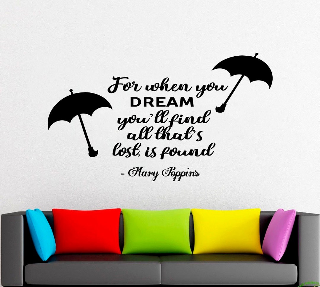 Mary Poppins Umbrella Nanny Wall Decal Window Sticker Design Handmade ...