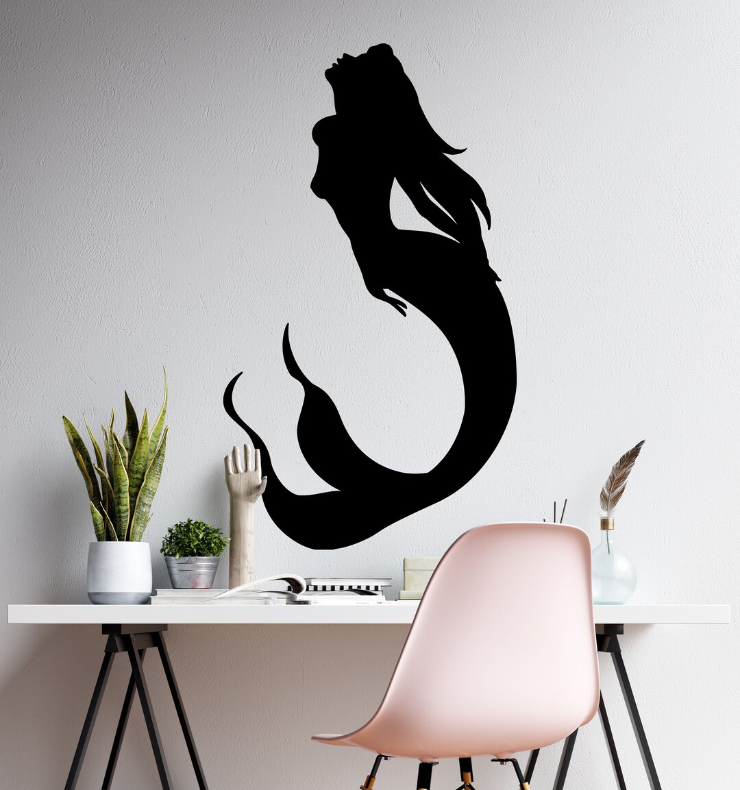 Mermaid Wall Decal: Removable Vinyl Wall Art 4311 - Etsy