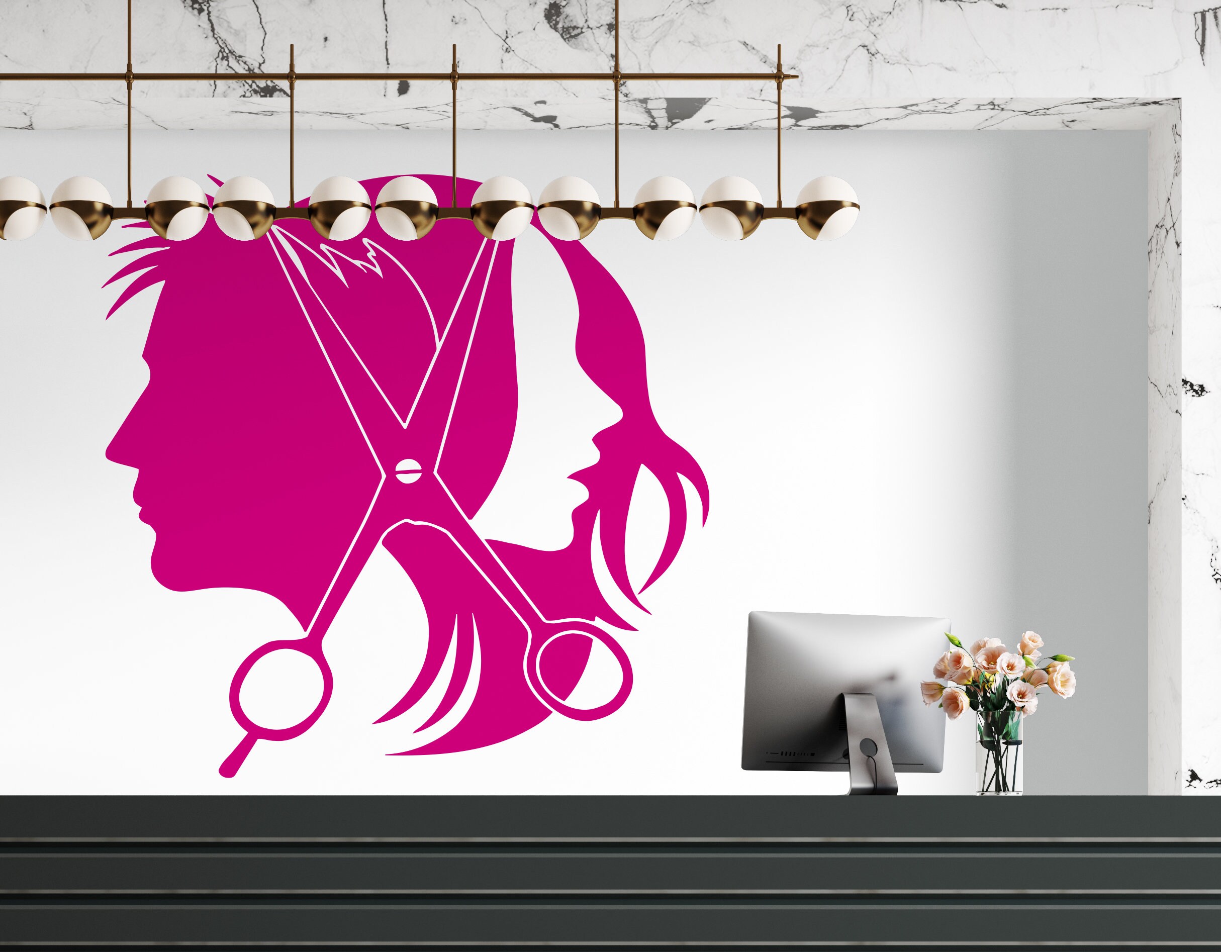 Hair Salon Wall Window Decal Sticker Hair Stylist Hair Tools | Etsy