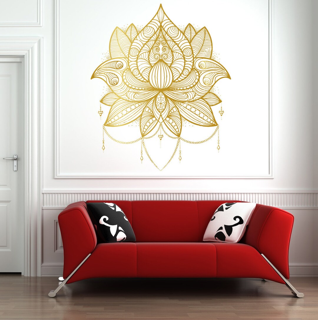Lotus Wall Decal | Lotus Flower Wall Decal | Lotus Mandala Wall Decor ...