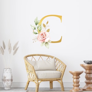 Personalized Name Wall Decal: Rose Flower Nursery Decor CD1 - Etsy
