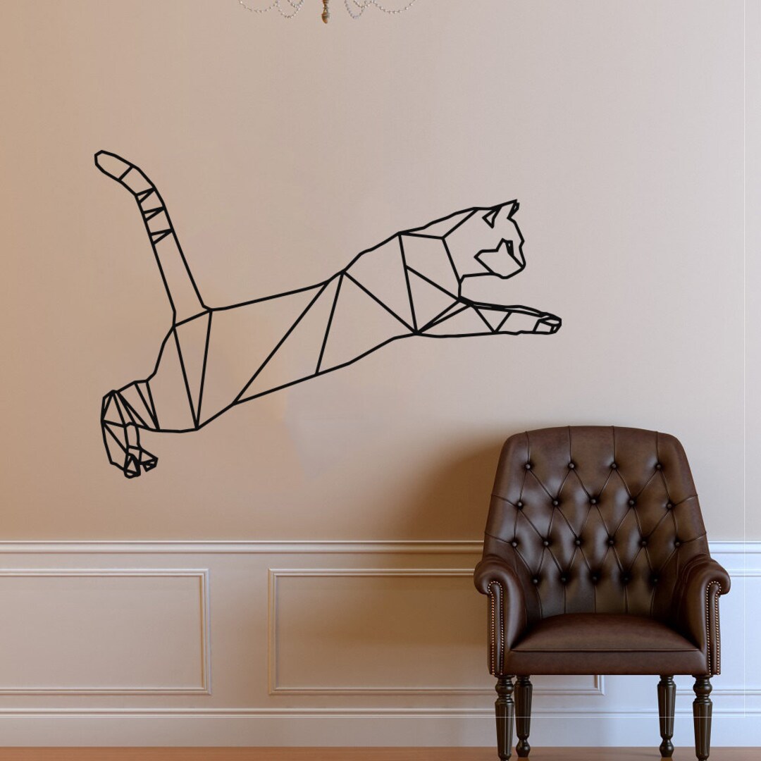 Cat Geometry,shapes, Animals, Car Stickers, Triangles, Lines Wall Decal ...