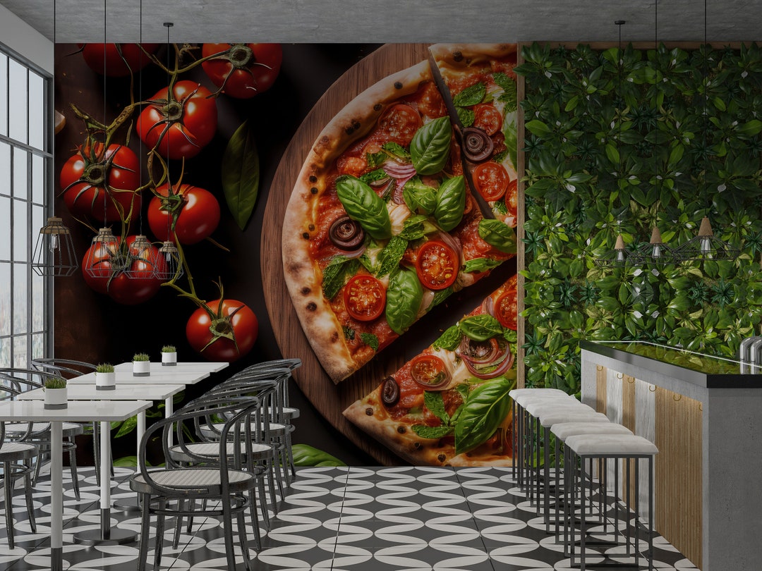 Tuscan Pizza Feast | Italian Peel and Stick Restaurant Mural | Rustic ...