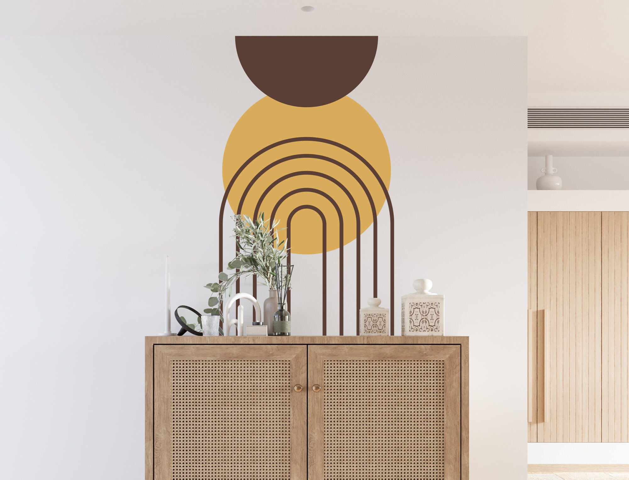 Boho Wall Decal Bohemian Abstract Wall Art Boho Wall Decor Etsy Uk