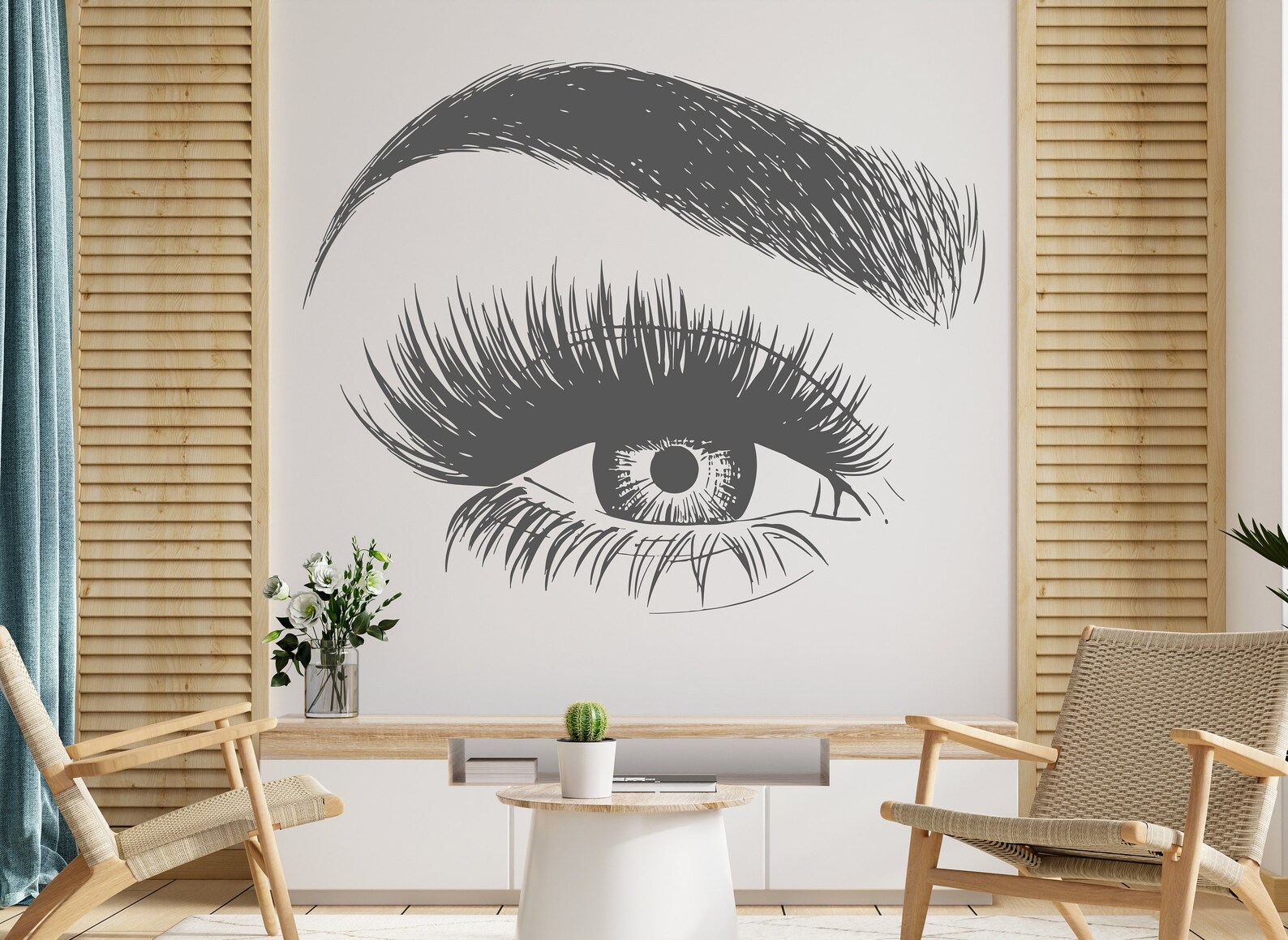Eyelash Wall Decal Window Sticker Beauty Salon Woman Face Eyelashes ...