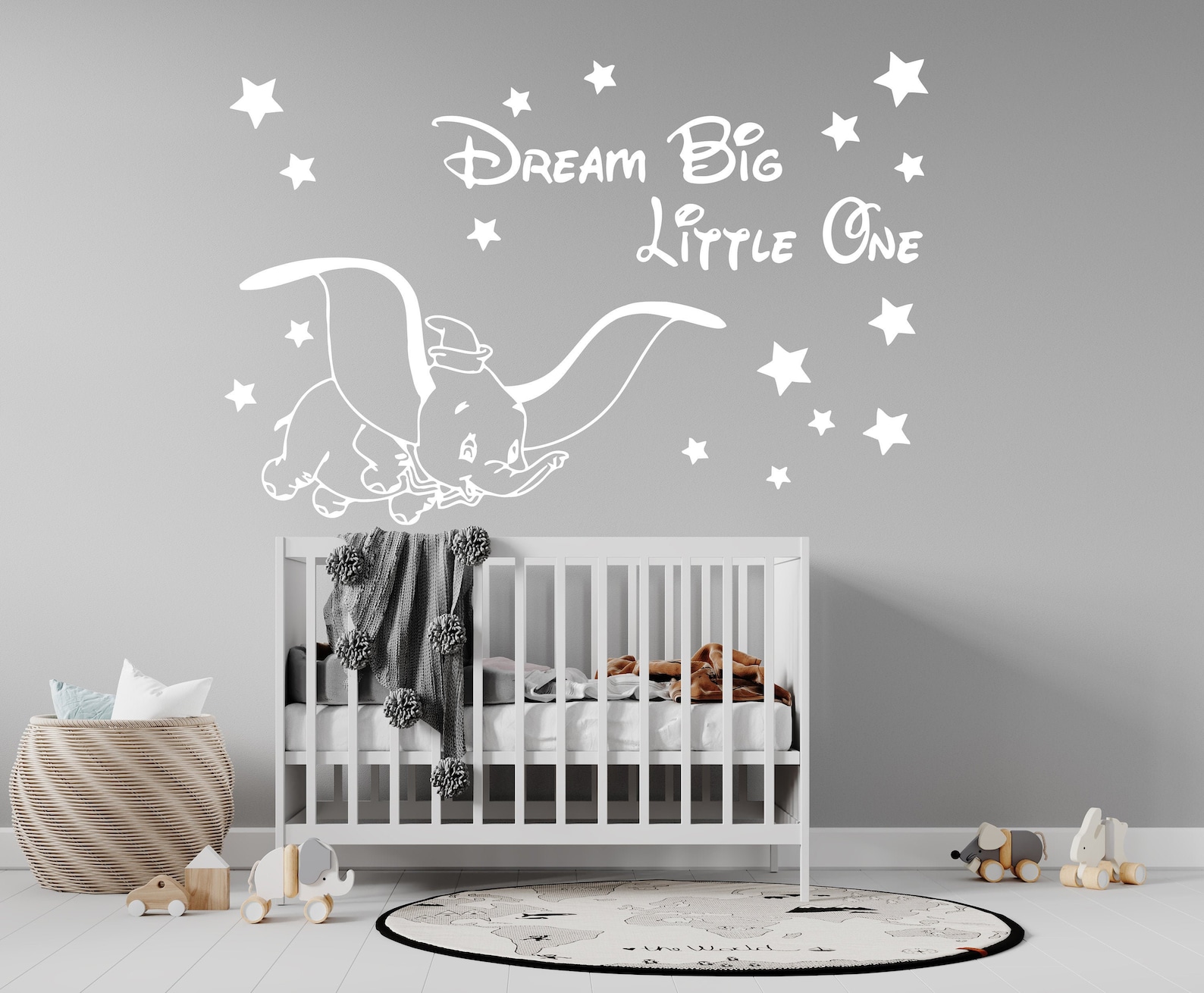 Dumbo Elephant Wall Decal Dumbo Wall Sticker Nursery Wall | Etsy