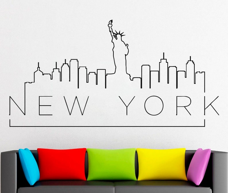 New York City Decal City Sticker Skyscraper Wall Decal Window - Etsy