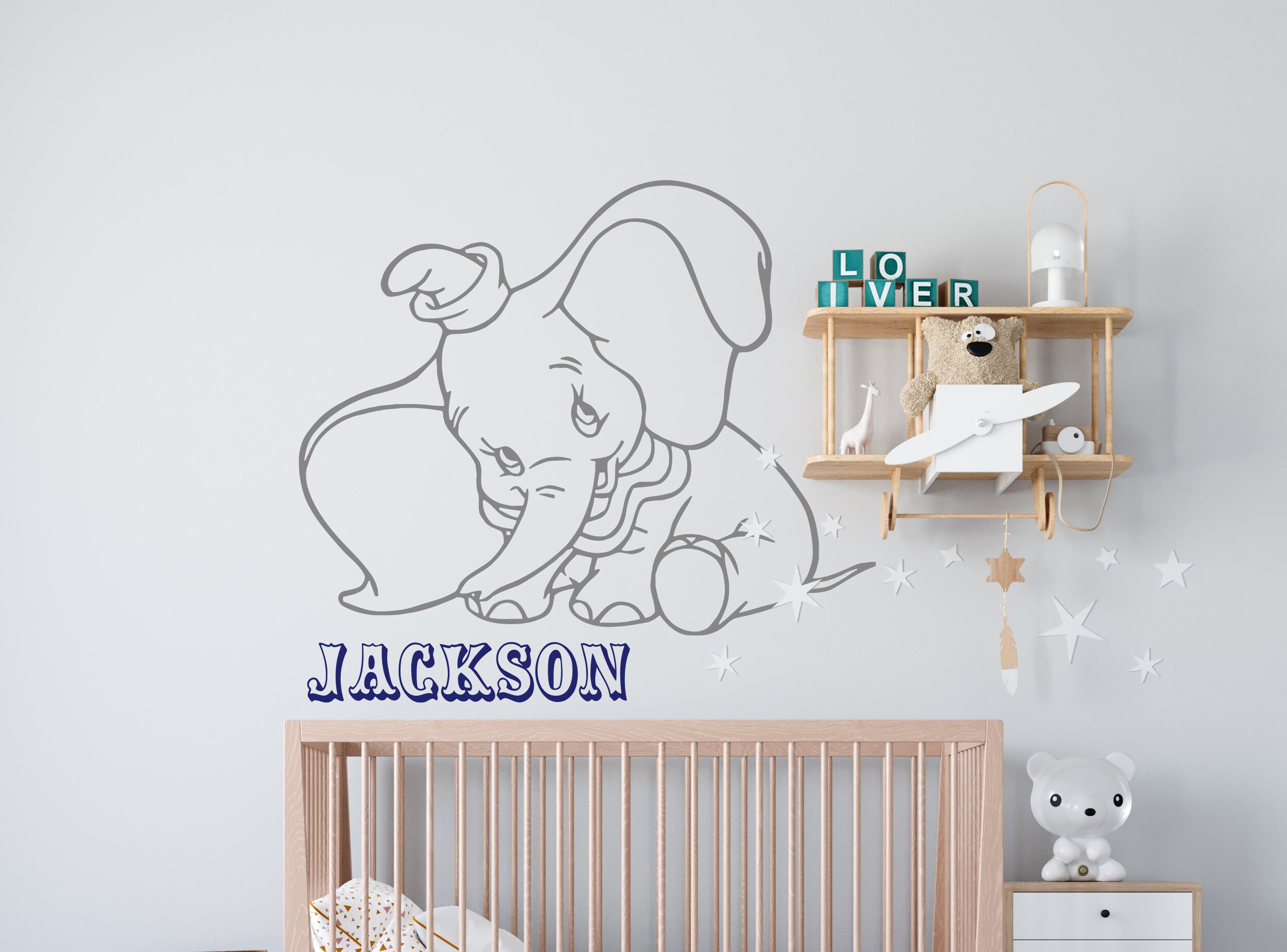Dumbo Elephant Wall Decal Dumbo Wall Sticker Nursery Wall | Etsy
