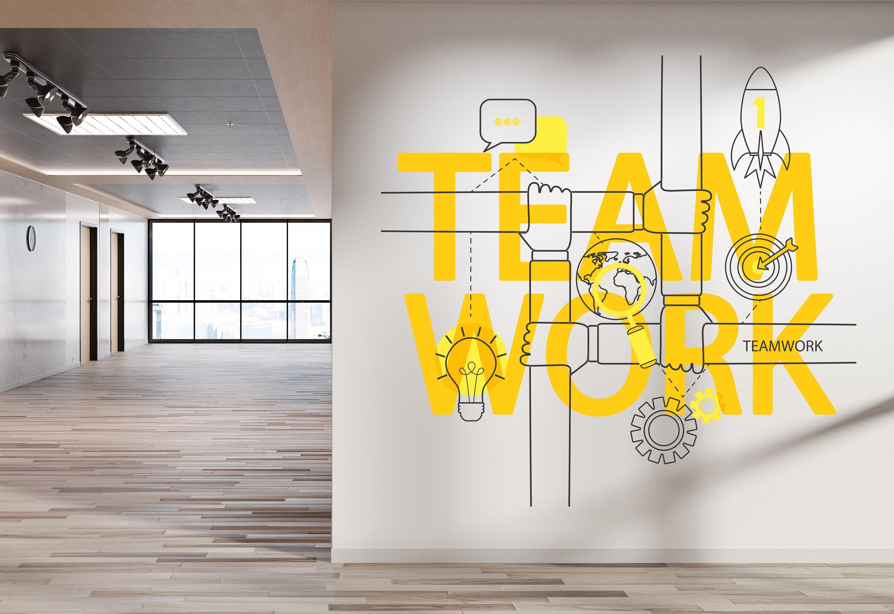 Office Wall Decal Teamwork Quote Wall Sticker Office Decor - Etsy