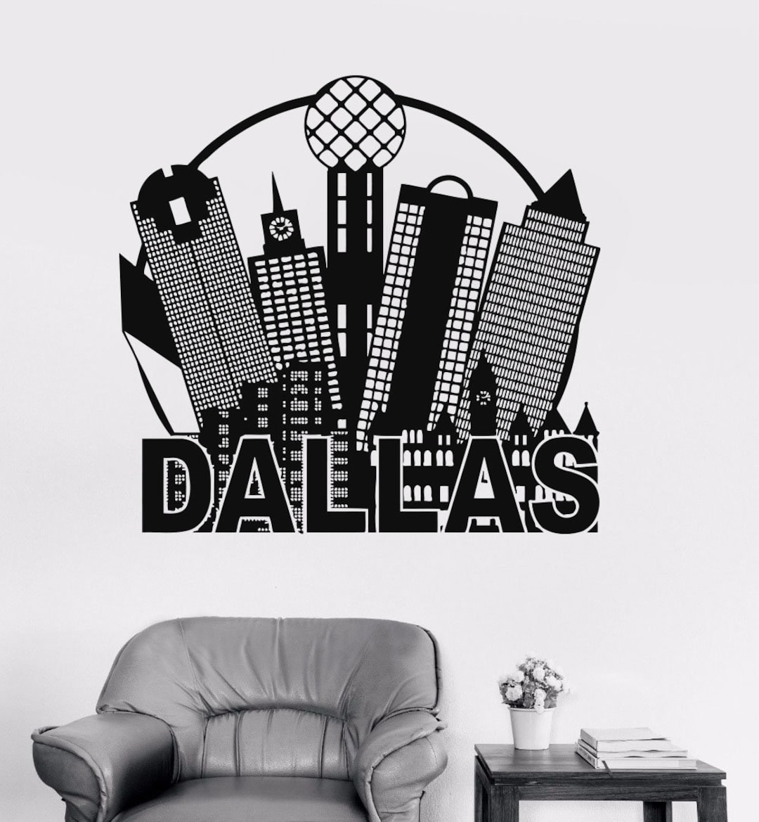 Dallas City Decal City Sticker Skyscraper Wall Decal Window Sticker ...