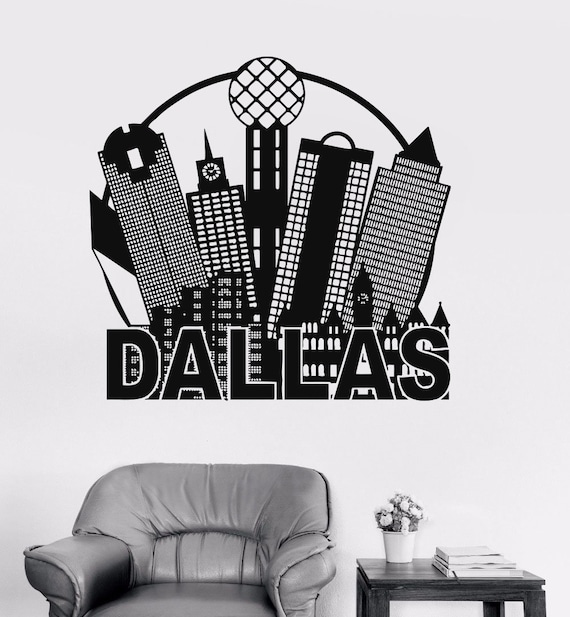 Dallas City Decal City Sticker Skyscraper Wall Decal Window | Etsy