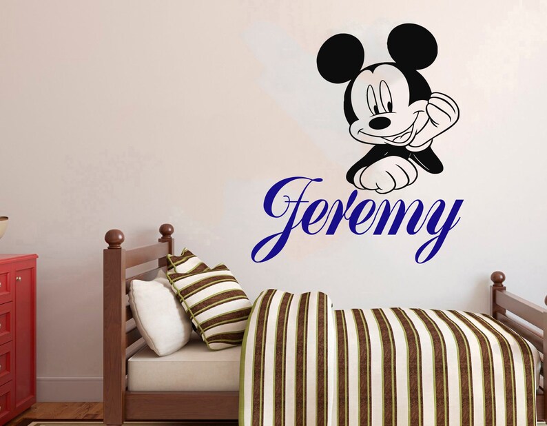 Personalized Name Wall Decal Mickey Mouse Wall Decal - Etsy