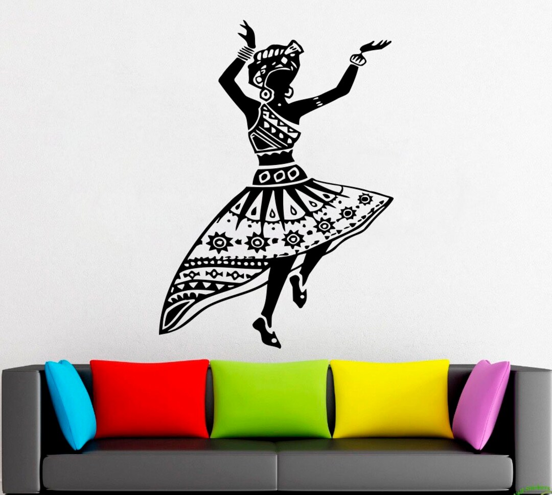 African Style Wall Decal Window Sticker Beauty Salon Woman Face Africa ...
