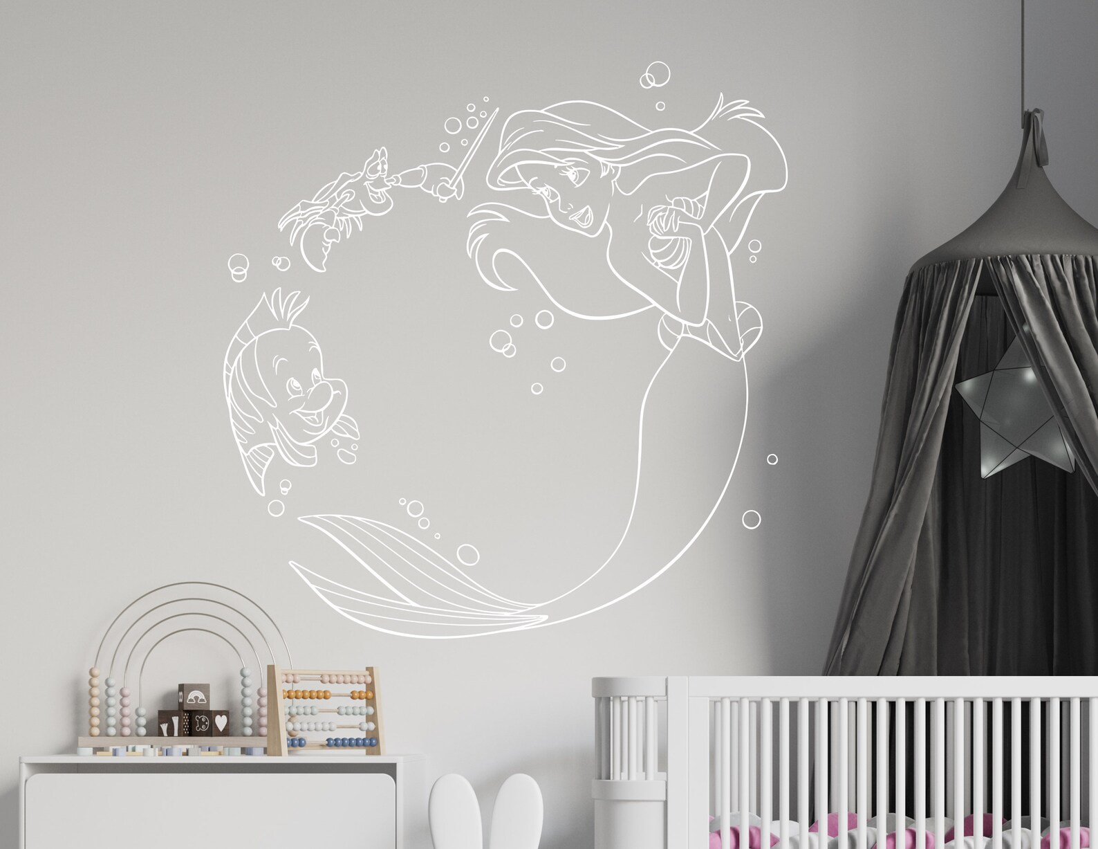 Princess Ariel Wall Decal: Little Mermaid Nursery Decor 4101 - Etsy