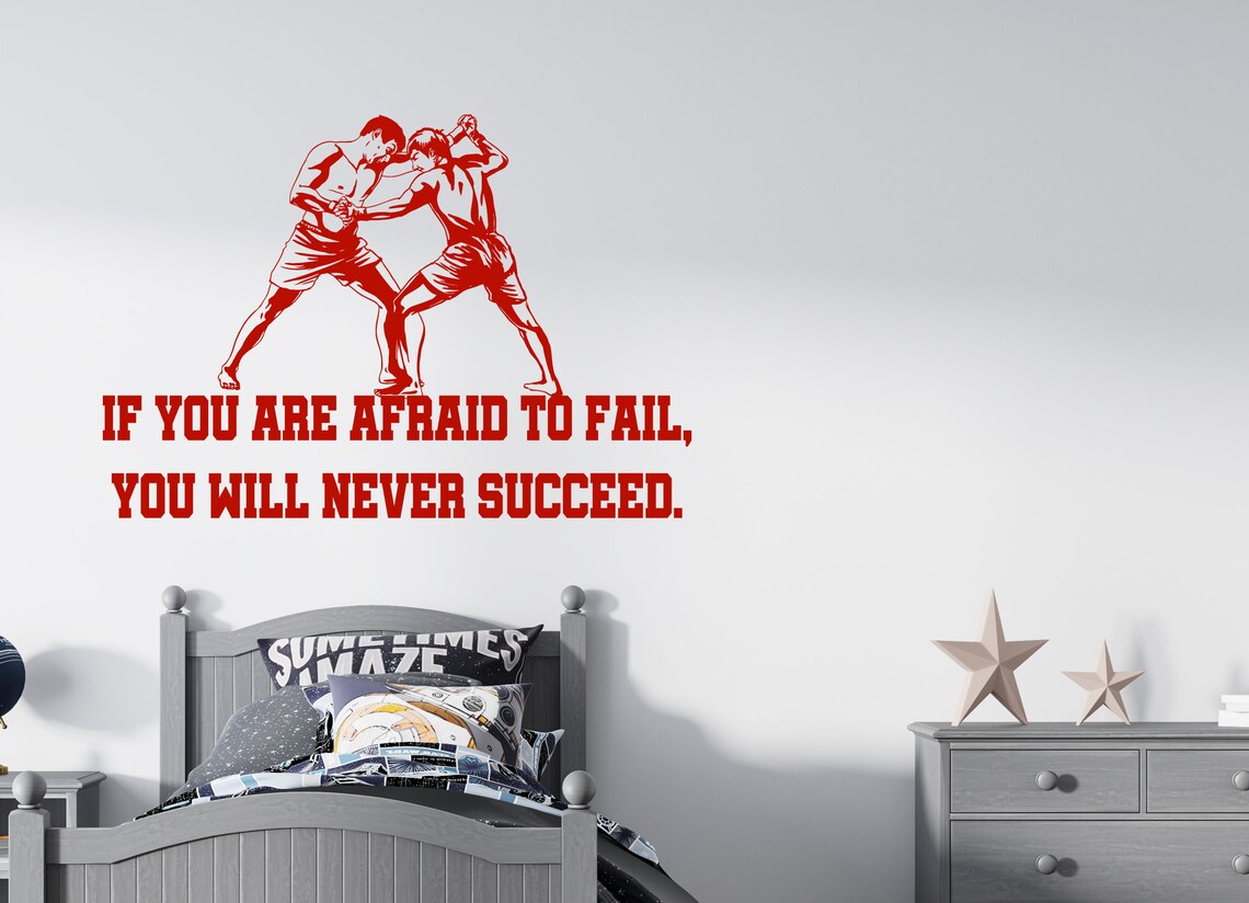 Wrestling Wall Decal: Motivational Quote Wrestler Wall Art Wr17 - Etsy