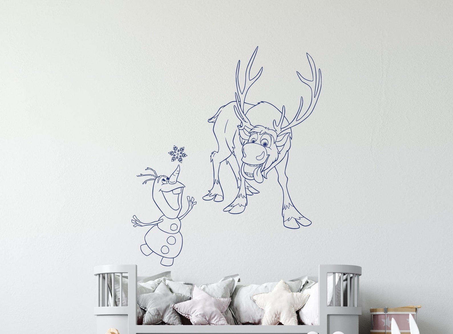 Frozen Wall Decal Ana and Elsa Wall Sticker Olaf Kids Bedroom - Etsy
