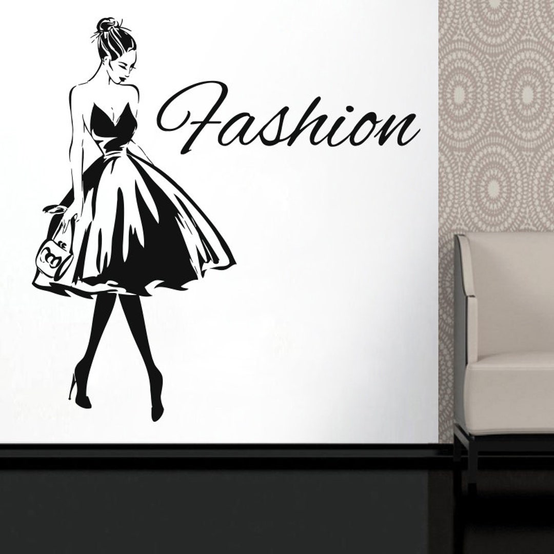 Wall Decal Window Sticker Beauty Salon Woman Face Fashion Style ...