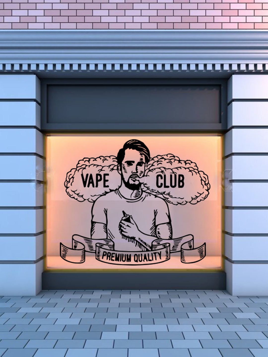 Vape Wall Window Decal Sticker Vape Shop Vaping Vape Store Logo ...