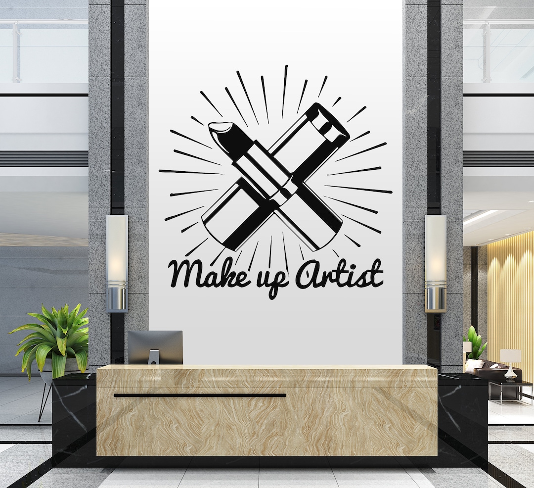 Makeup Wall Decal Makeup Artist Wall Sticker Cosmetics Lipstick Beauty ...