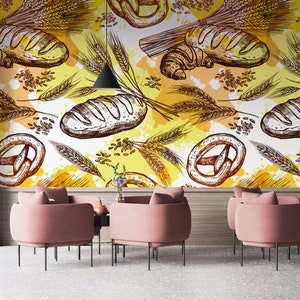 Bakery Wall Graphics Peel and Stick Wallpaper Bakery Restaurant Self ...