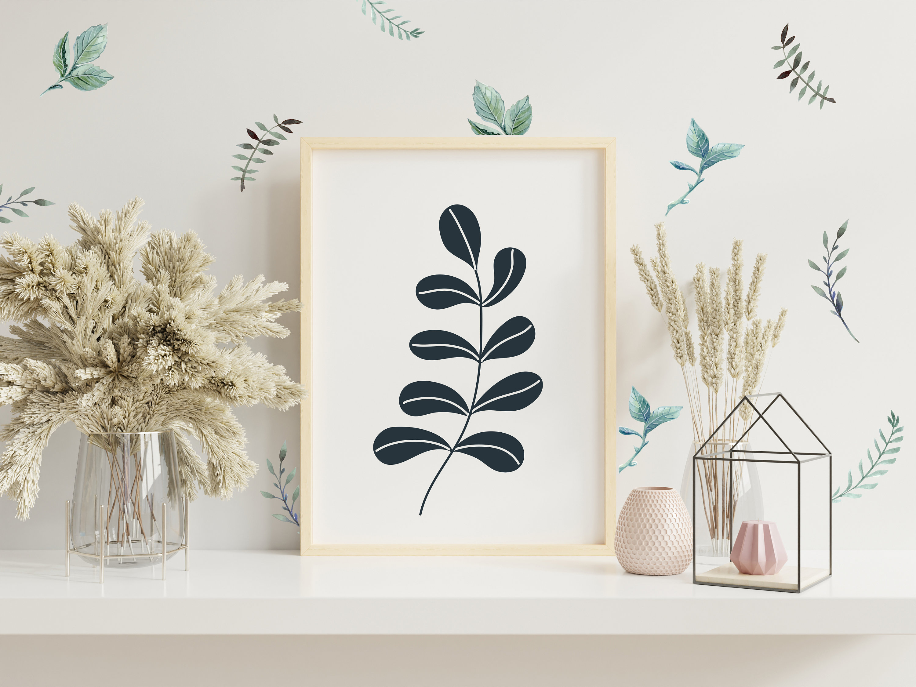 Greenery Wall Decals Watercolor Botanical Wall Stickers | Etsy