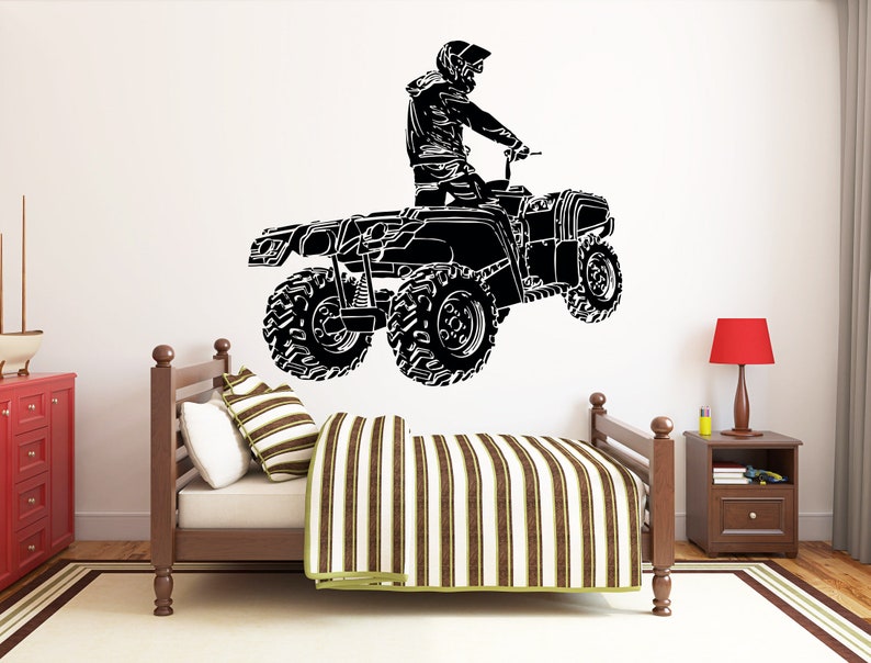 ATV Rider Wall Decal Quad Bike Wall Sticker 4 Wheeler Wall - Etsy