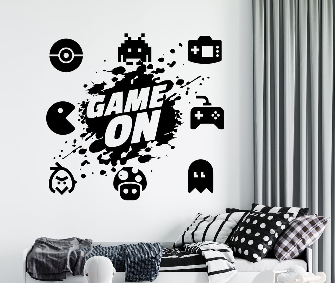 Gamer Wall Decal Video Games Wall Sticker Controller Wall Decal Gaming ...