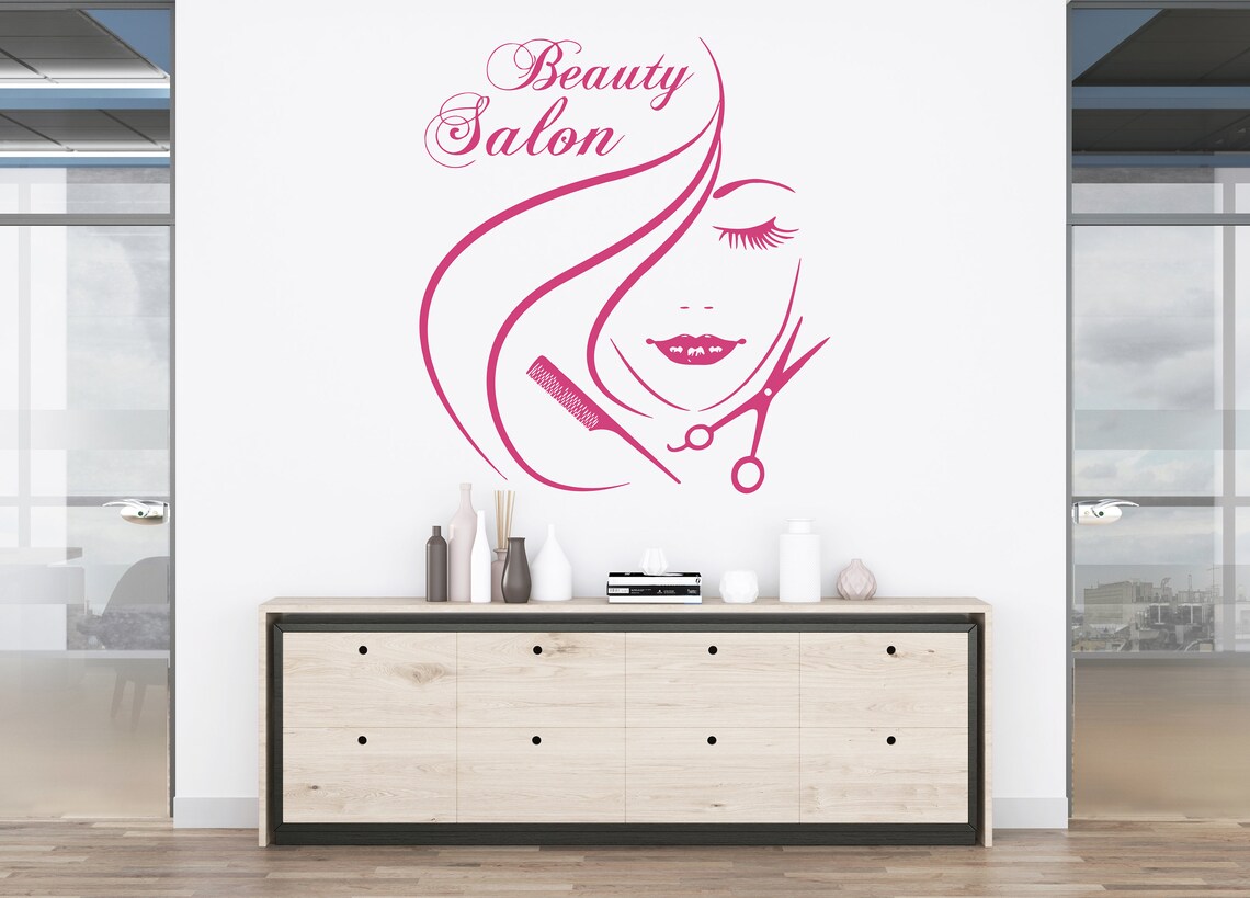 Hair Salon Wall Decal Sticker Hair Stylist Hair Tools Scissors | Etsy