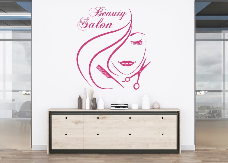 Hair Salon Wall Decal Sticker Hair Stylist Hair Tools Scissors | Etsy