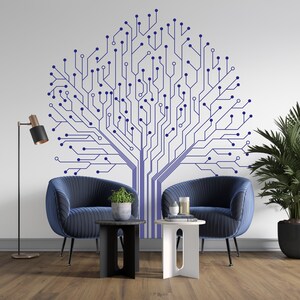 Techtree Circuit Board Wall Decal | Technology Office Decor | CUS271 - Etsy