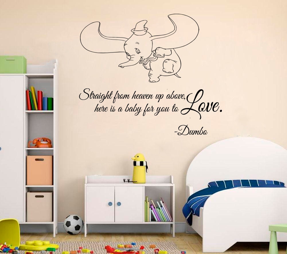 Dumbo Elephant Wall Decal Dumbo Wall Sticker Nursery Wall Decor 5075