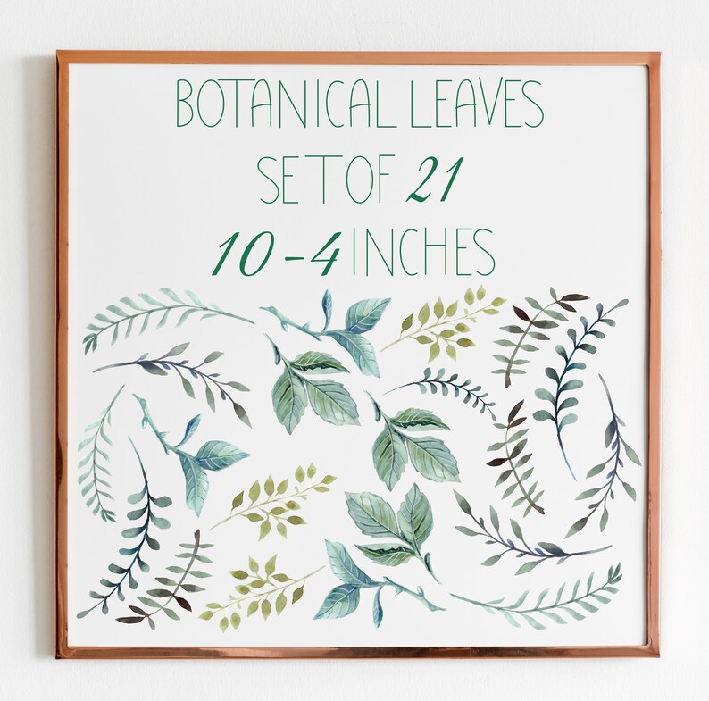 Greenery Wall Decals Watercolor Botanical Wall Stickers | Etsy