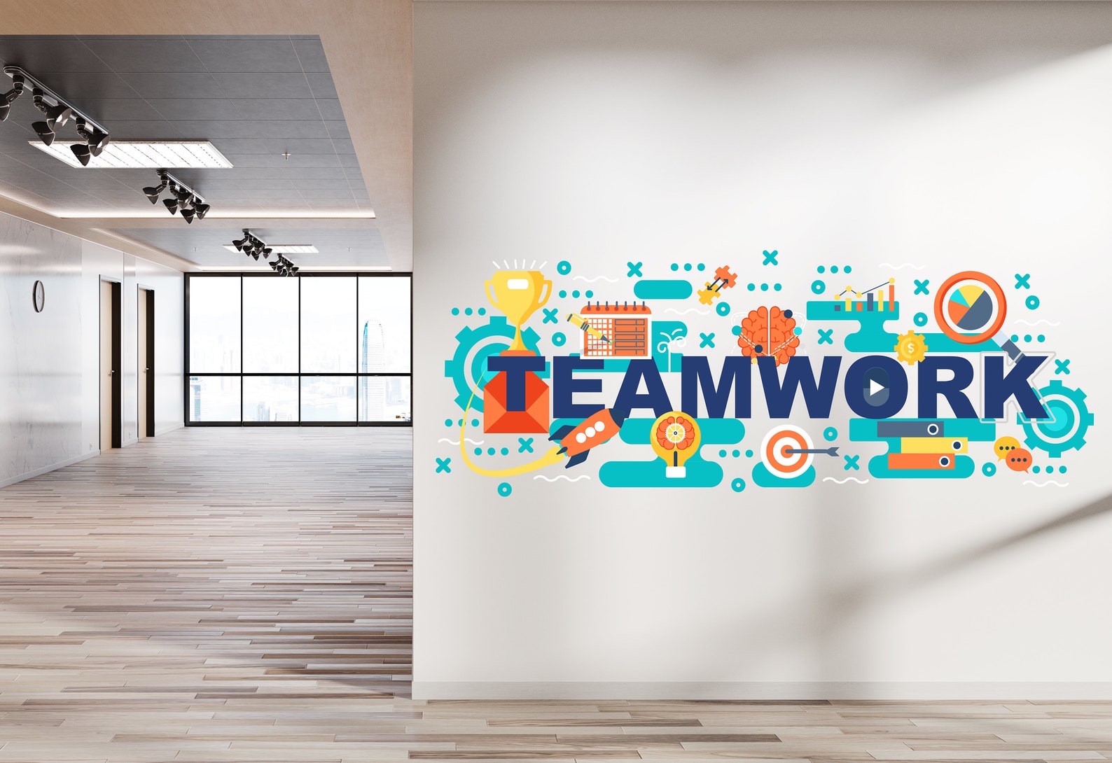 Office Wall Decal Teamwork Quote Wall Sticker Office Decor - Etsy