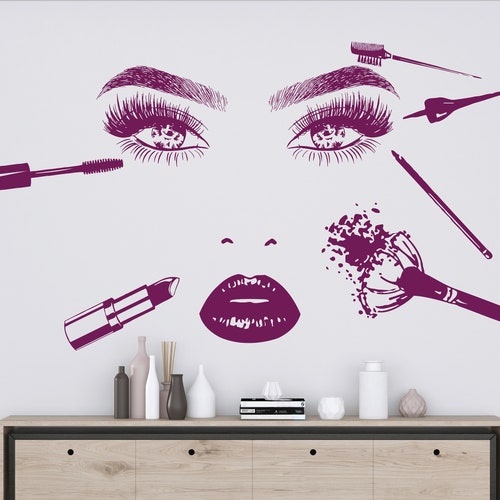 Beauty Salon Wall Decal Makeup Artist Wall Sticker Cosmetics - Etsy