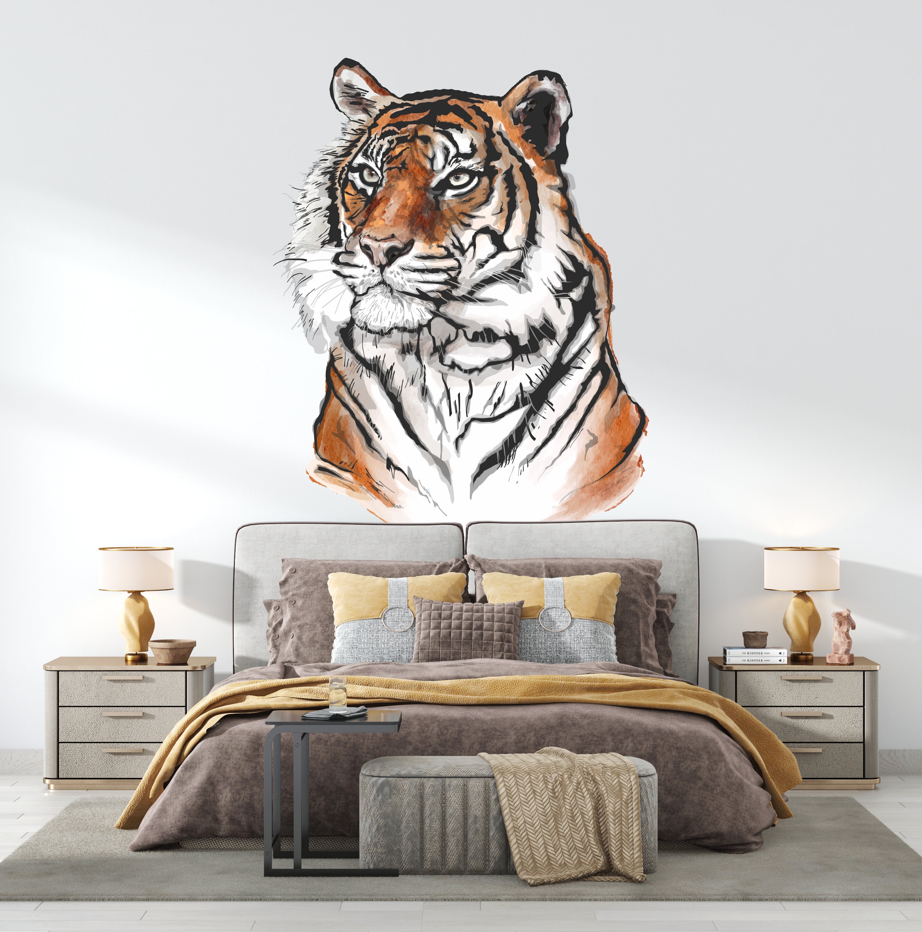 Tiger Wall Decal Tiger Wall Sticker Tiger Wall Decor TGC5 | Etsy