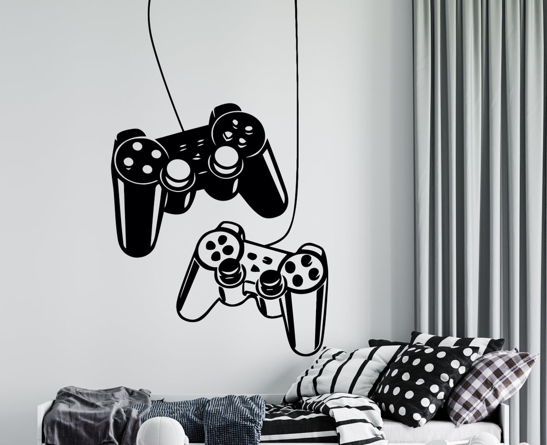 Gamer Wall Decal Video Games Wall Sticker Playstation PS4 Controller ...