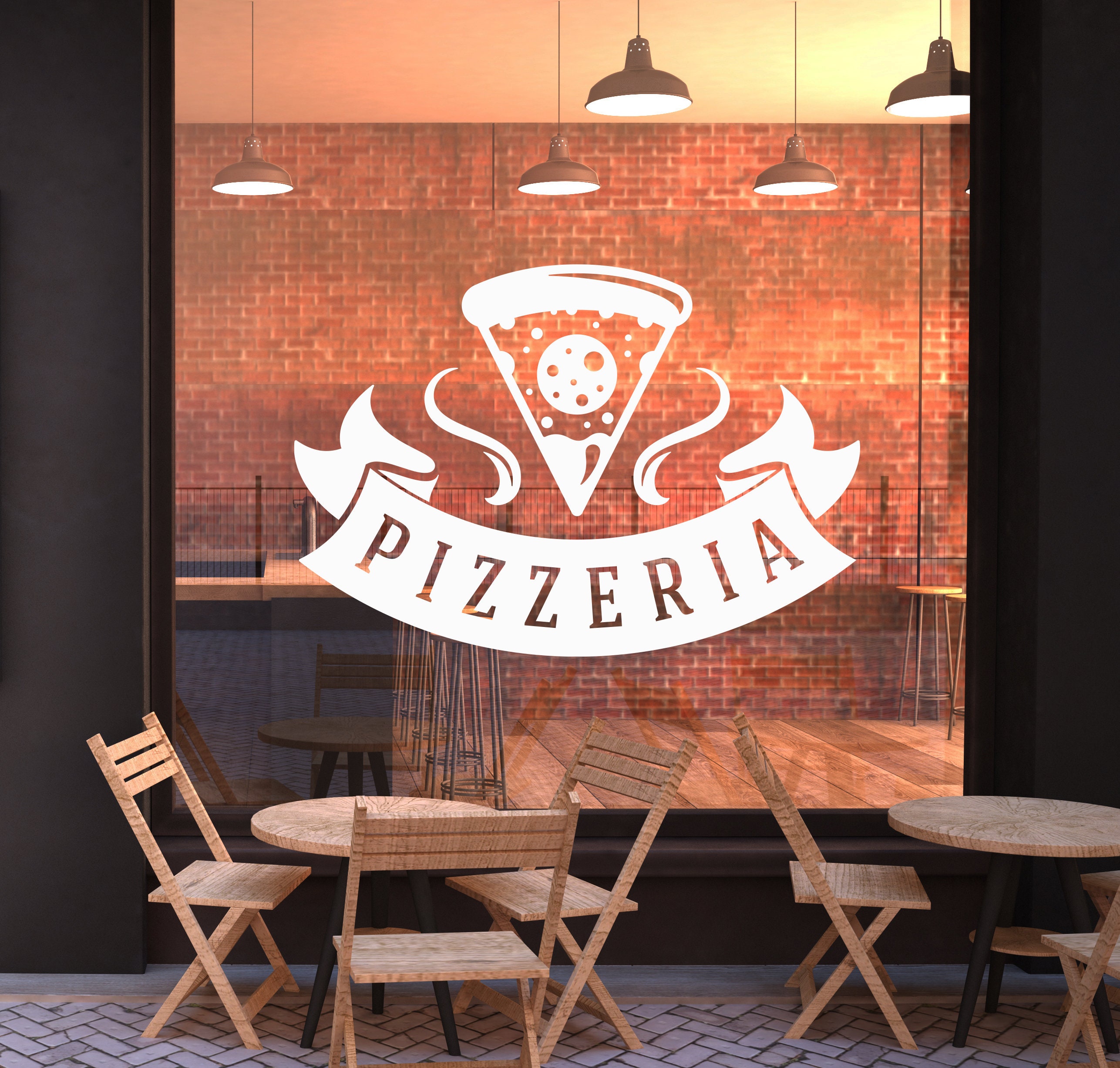 Wandtattoo Pizza | Vinyl Sticker für Pizzeria | Dekorationen für ...