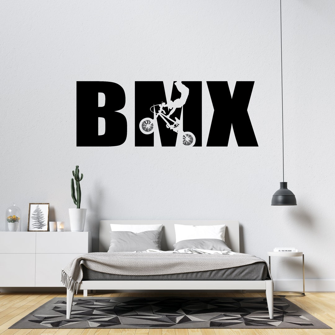 BMX Bike Wall Decal: Boys Room Decor, Bicycle Wall Sticker BMX20 - Etsy
