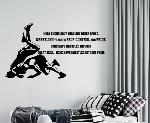 Wrestling Wall Decal Motivational Quote Wall Sticker Wrestler | Etsy
