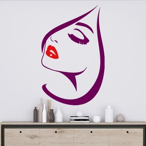 Woman Face Decal Beauty Salon Wall Decor Lashes Wall Artspa Salon Wall ...