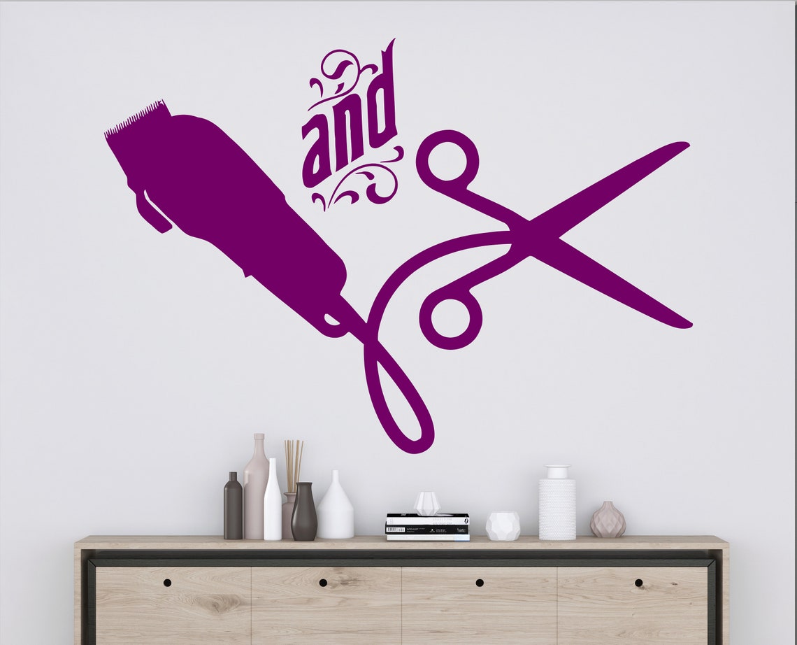 Hair Salon Wall Window Decal Sticker Hair Stylist Hair Tools - Etsy
