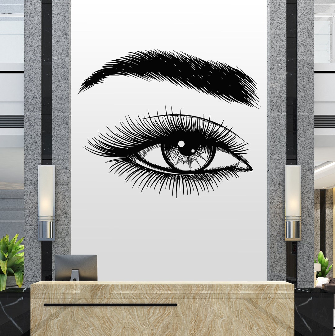 Eyelash Decals Wall Decal Window Sticker Beauty Salon Woman Eyelashes ...