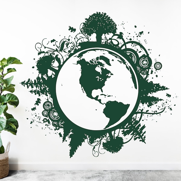 Planet Earth Wall Decal - Etsy