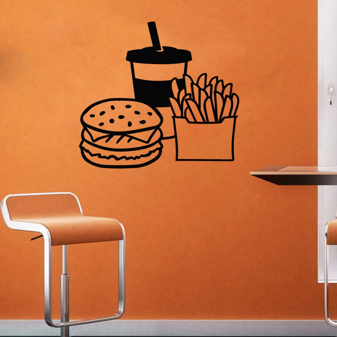 Burger Wall Decal | Burger Wall Sticker | Burgers Window Decal | Bakery ...