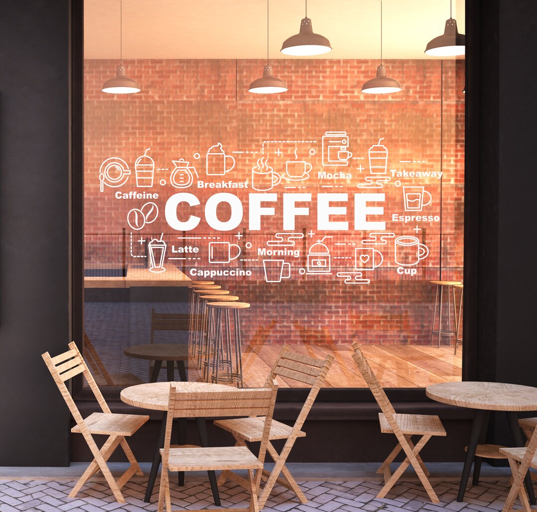 Coffee Wall Decal | Coffee Beans Wall Sticker | Coffee Wall Decor CF17 ...