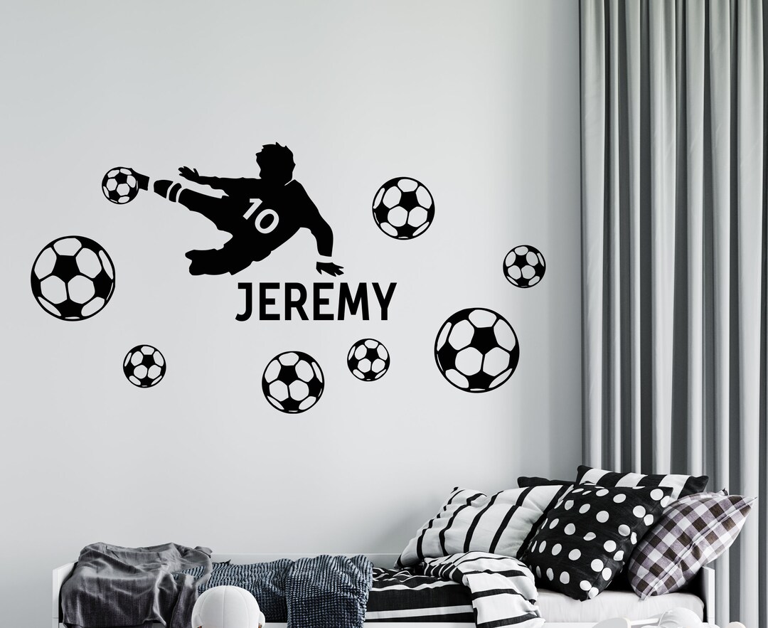 Personalized Name Soccer Goalkeeper Wall Decal | Soccer Player Wall ...