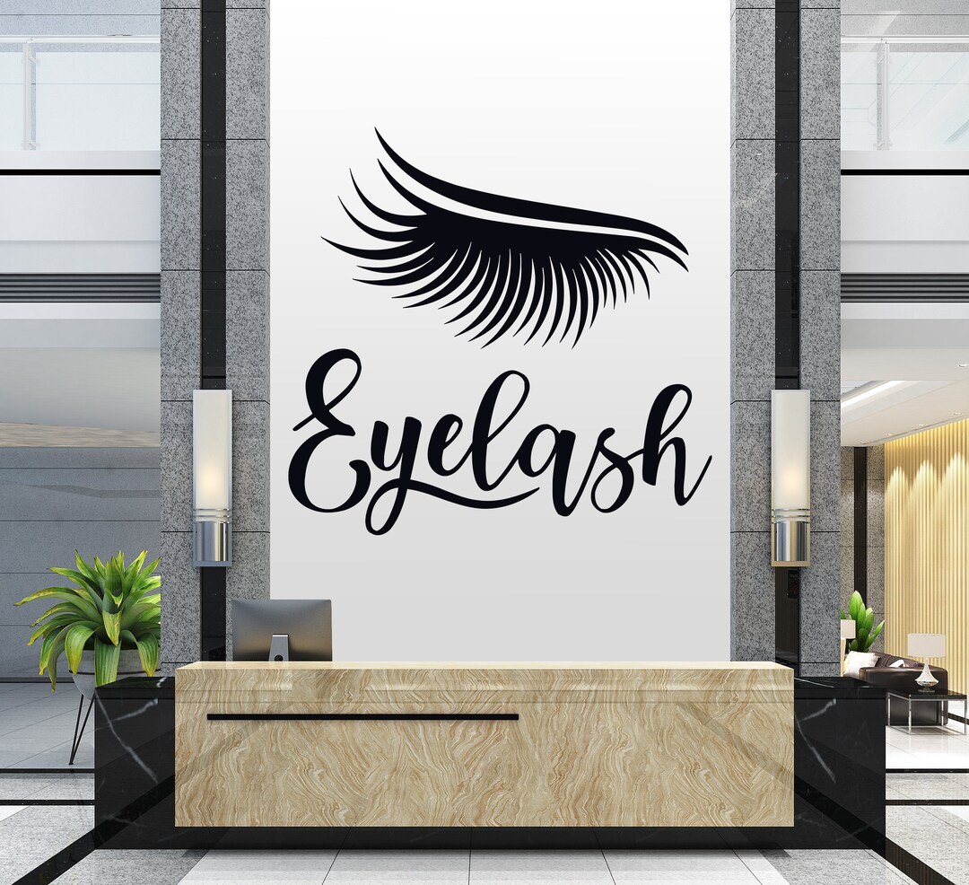 Eyelash Decals Wall Decal Window Sticker Beauty Salon Woman Face ...